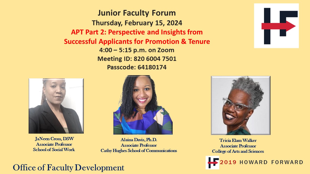 Junior Faculty Forum | Howard University Provost's Office